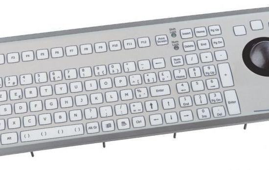 Clavier industriel encastrable 105 touches Trackball 50mm USB GE ...